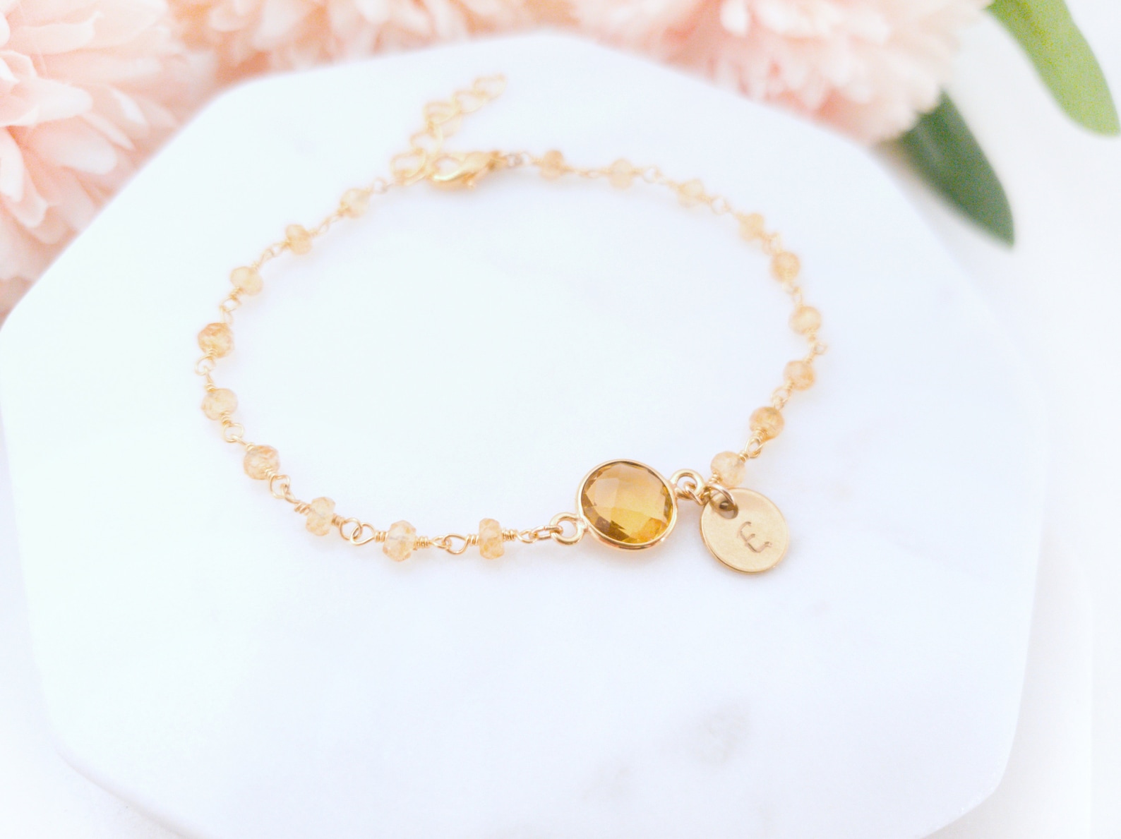 Citrine Bracelet Personalized Jewelry Citrine Jewelry Citrine ...