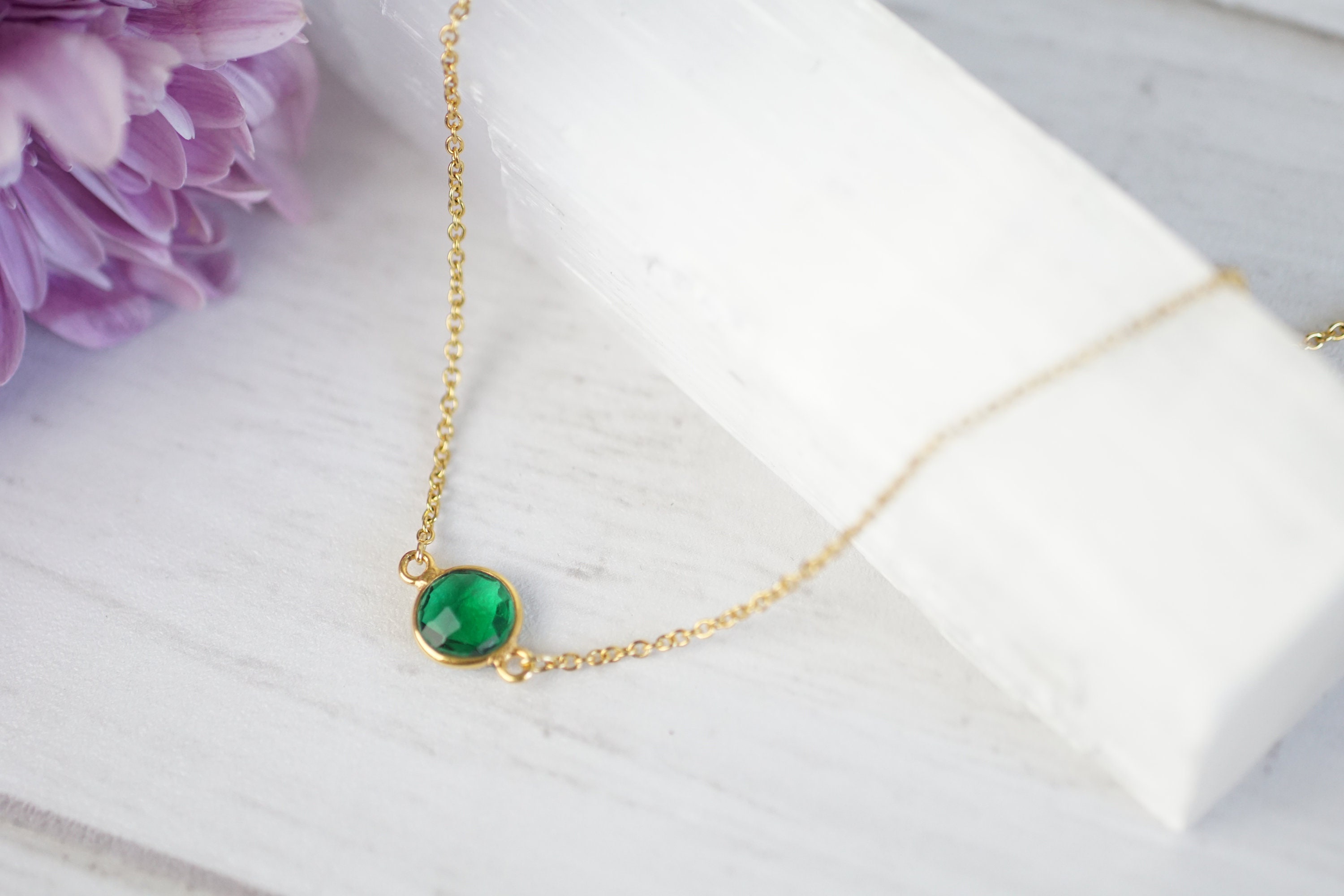 Sterling Silver Emerald Necklace Sterling Silver Emerald Pendant ...
