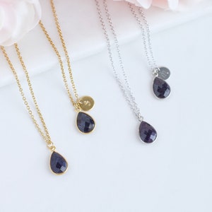 Personalized Sapphire Necklace Custom Sapphire Pendant Necklace ...