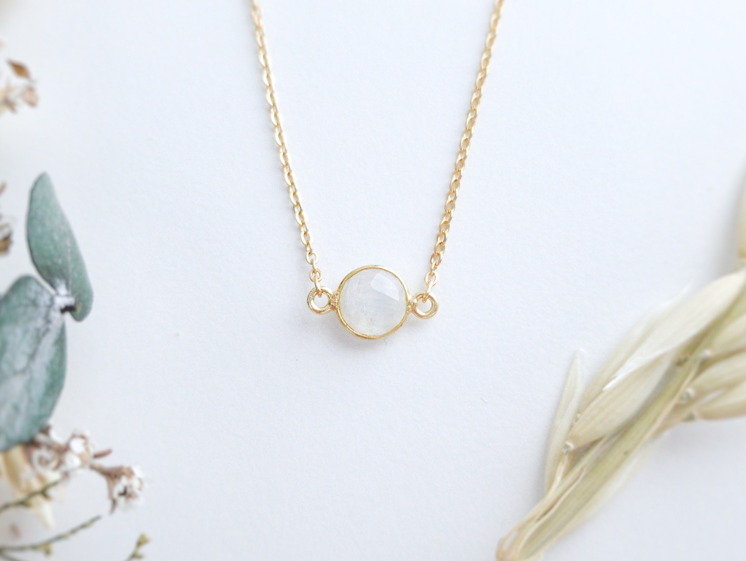 Gold Moonstone Choker - Dainty Choker - Dainty Moonstone Choker ...