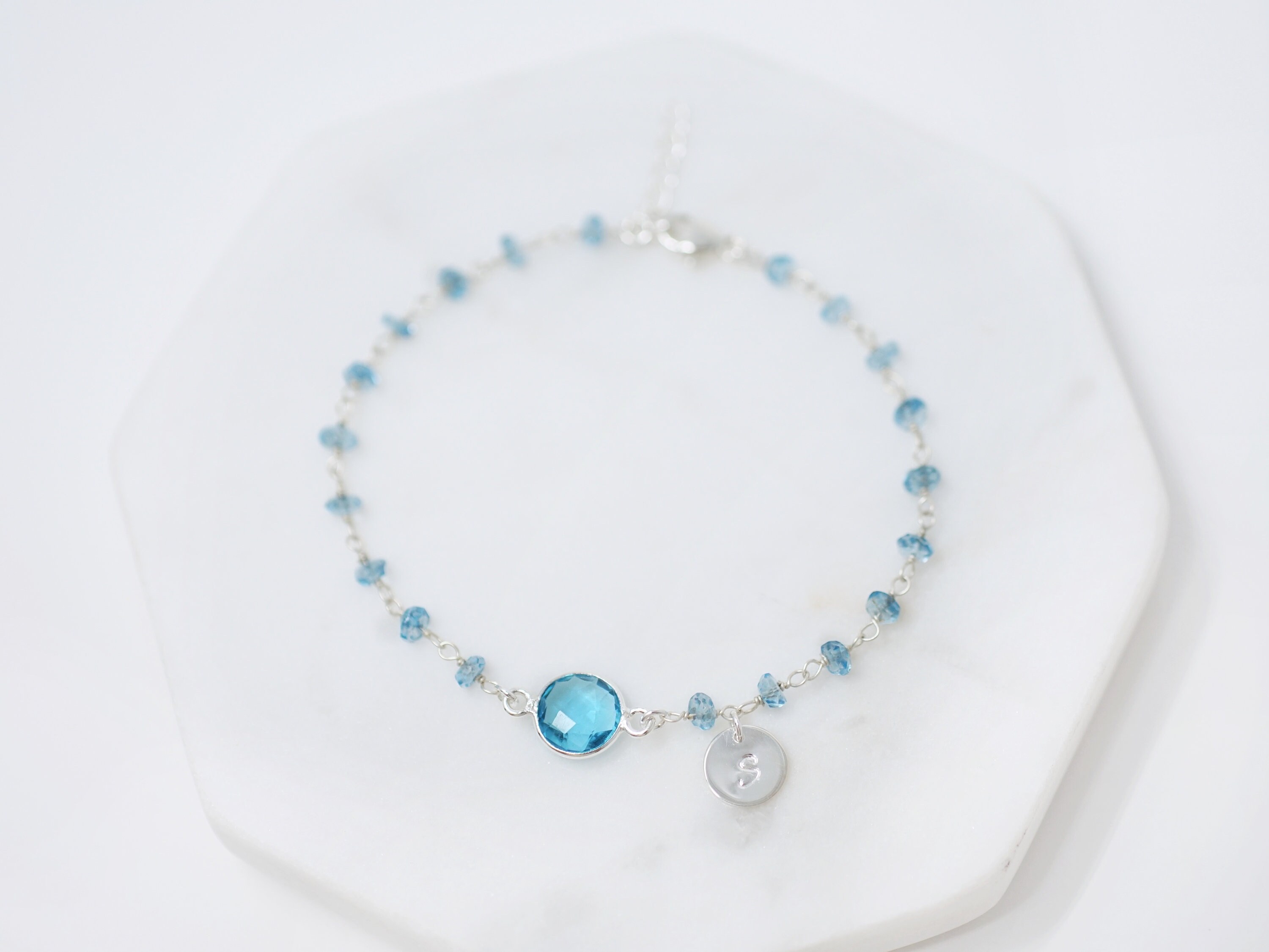 Personalized Topaz Bracelet Blue Topaz Jewelry Personalized - Etsy