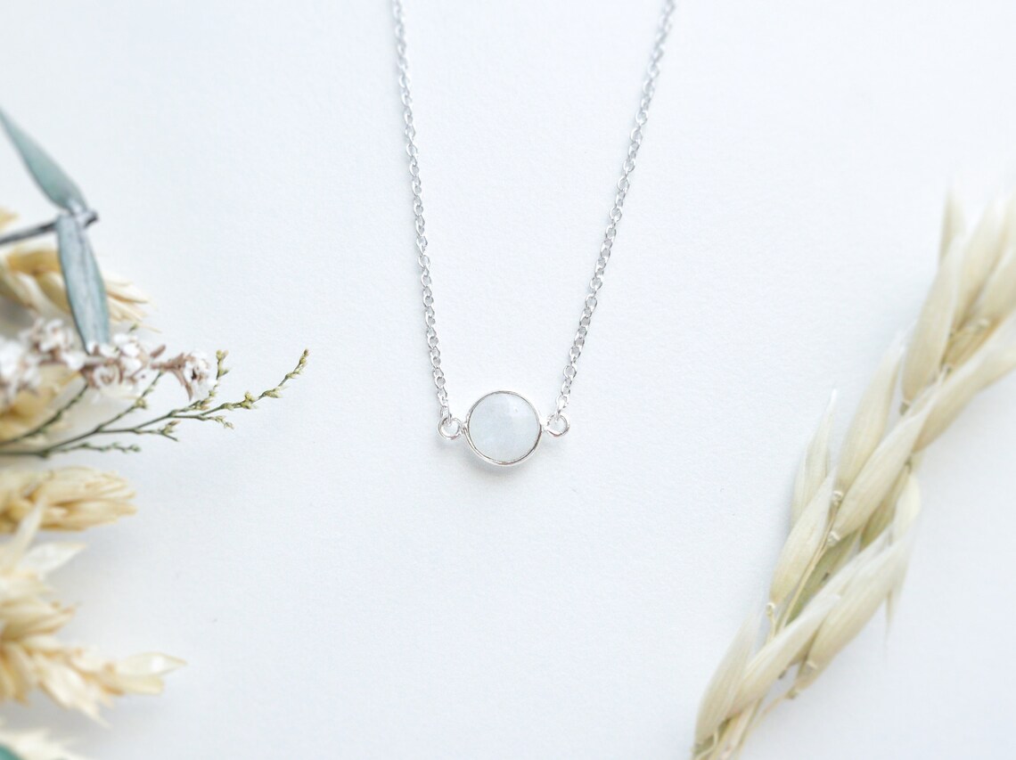 Sterling Silver Moonstone Choker - Dainty Choker - Gemstone Choker ...