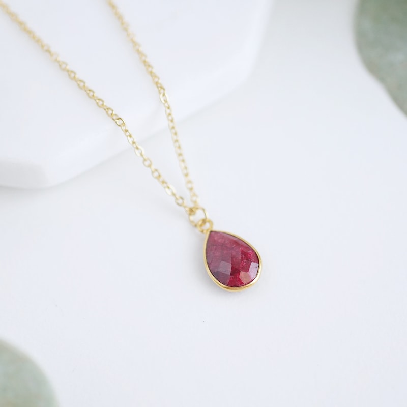 Red Ruby Necklace - Etsy