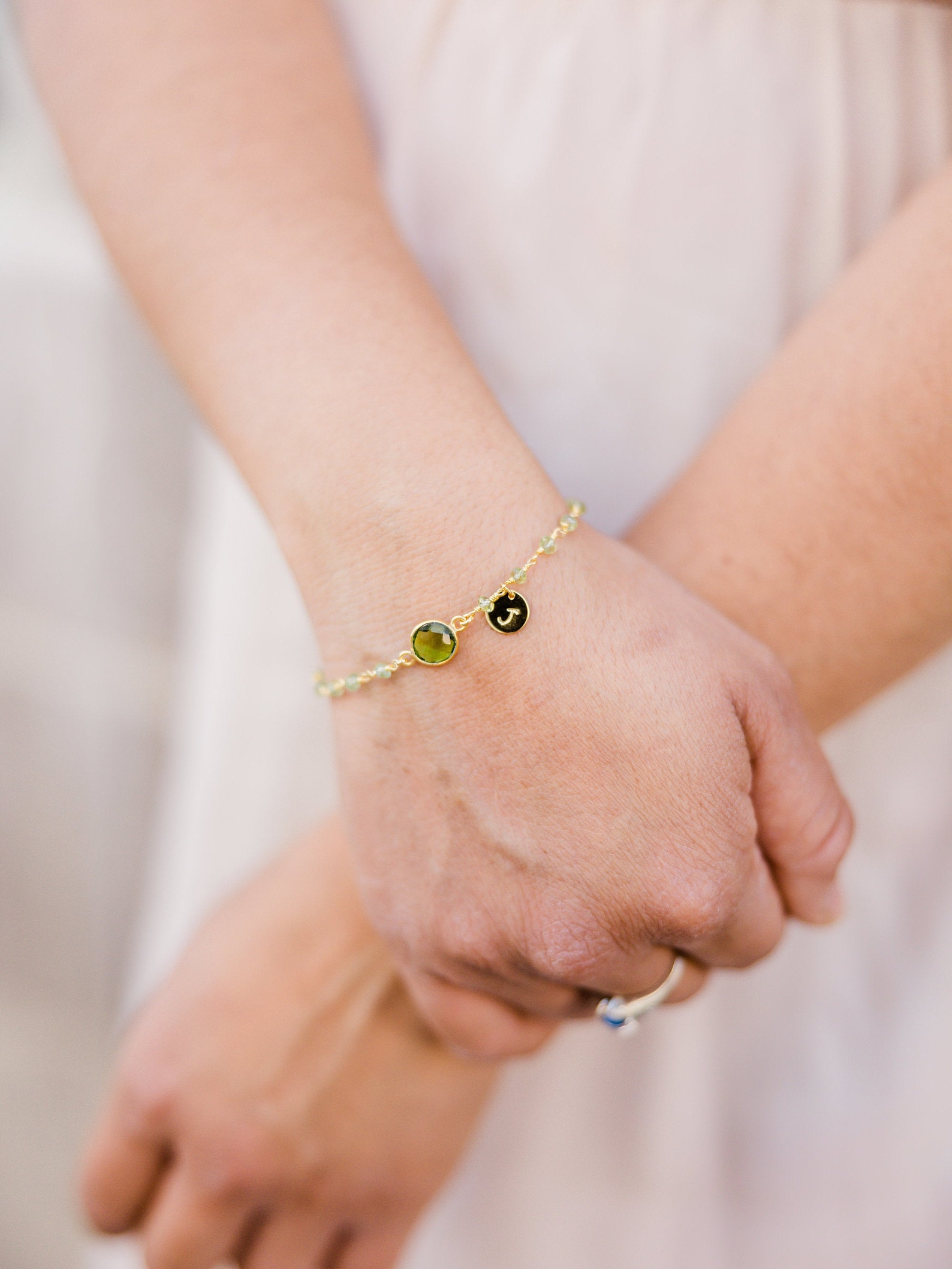 Personalized Garnet Bracelet Initial Birthstone Bracelet - Etsy