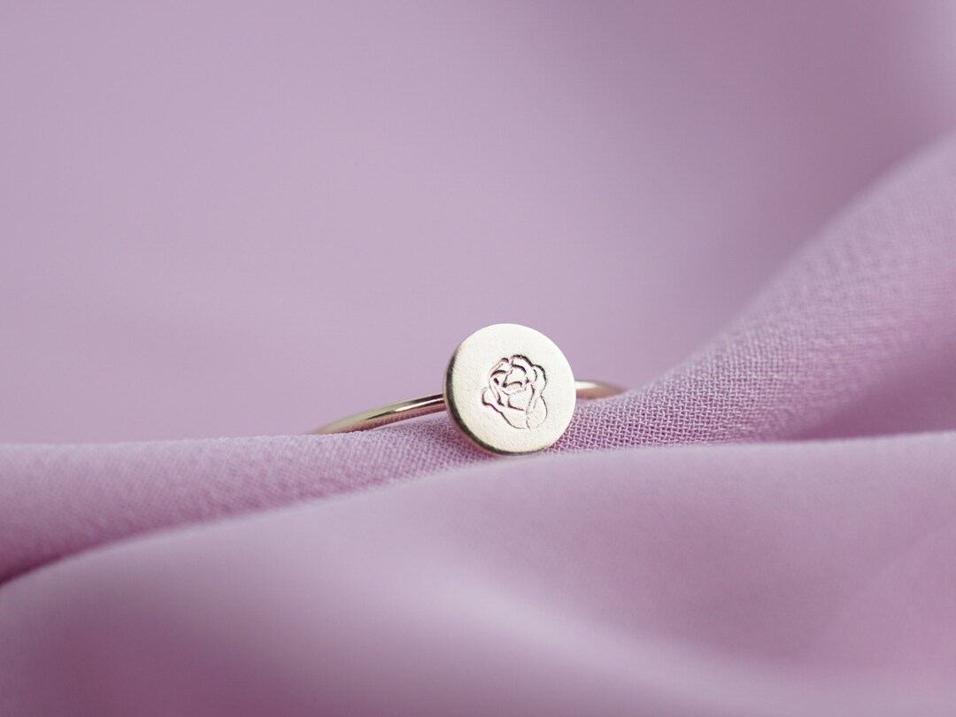 Rose Ring Birth Flower Ring Rose Birth Flower Jewelrynature - Etsy