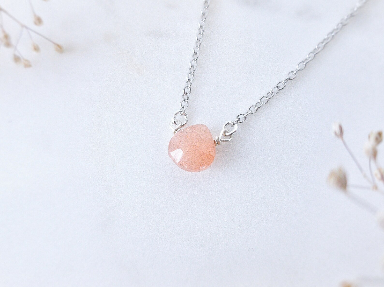 Sunstone Necklace Natural Sunstone Pendant Necklace Raw | Etsy