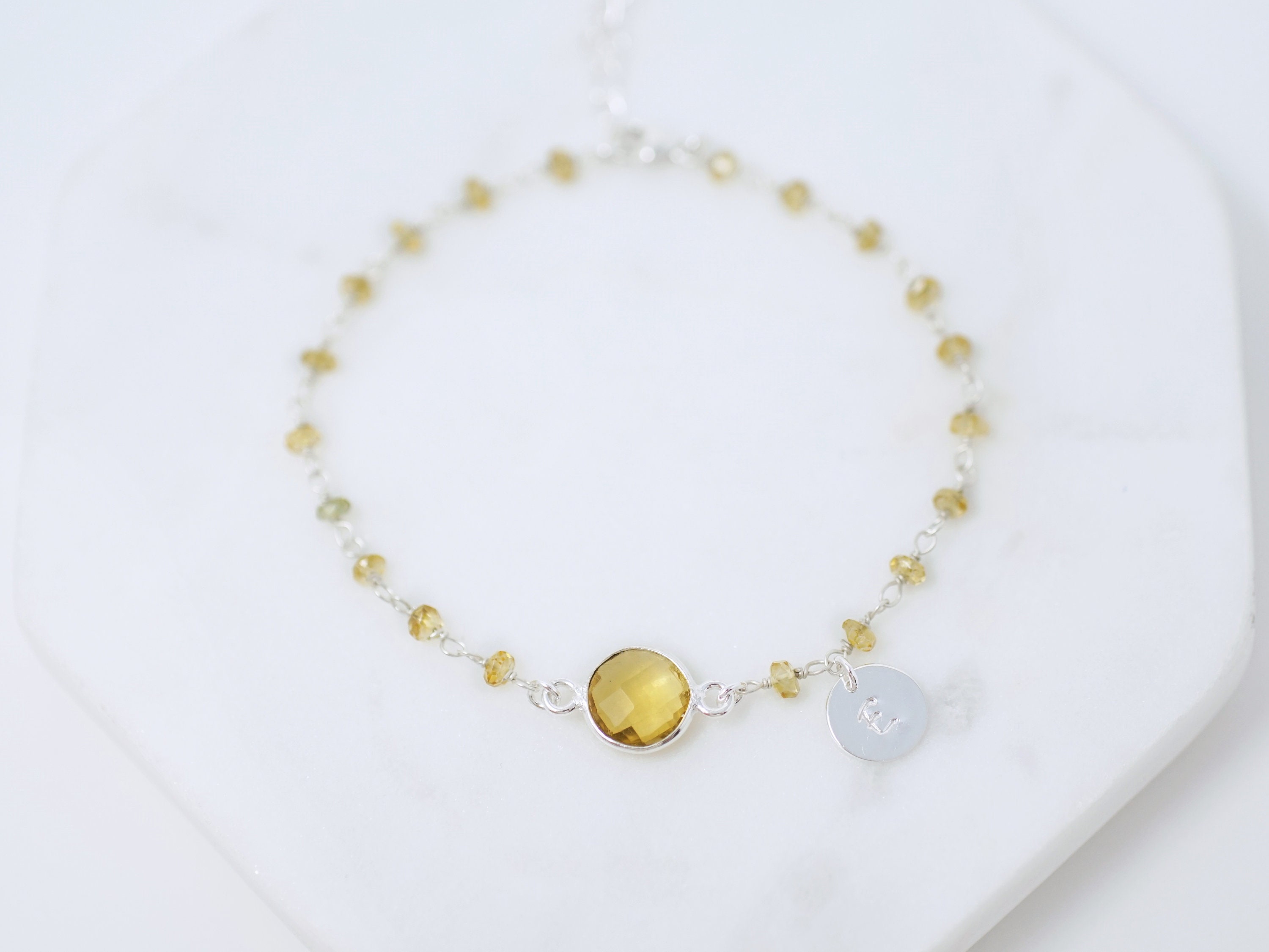 Citrine Bracelet Personalized Jewelry Citrine Jewelry Citrine ...