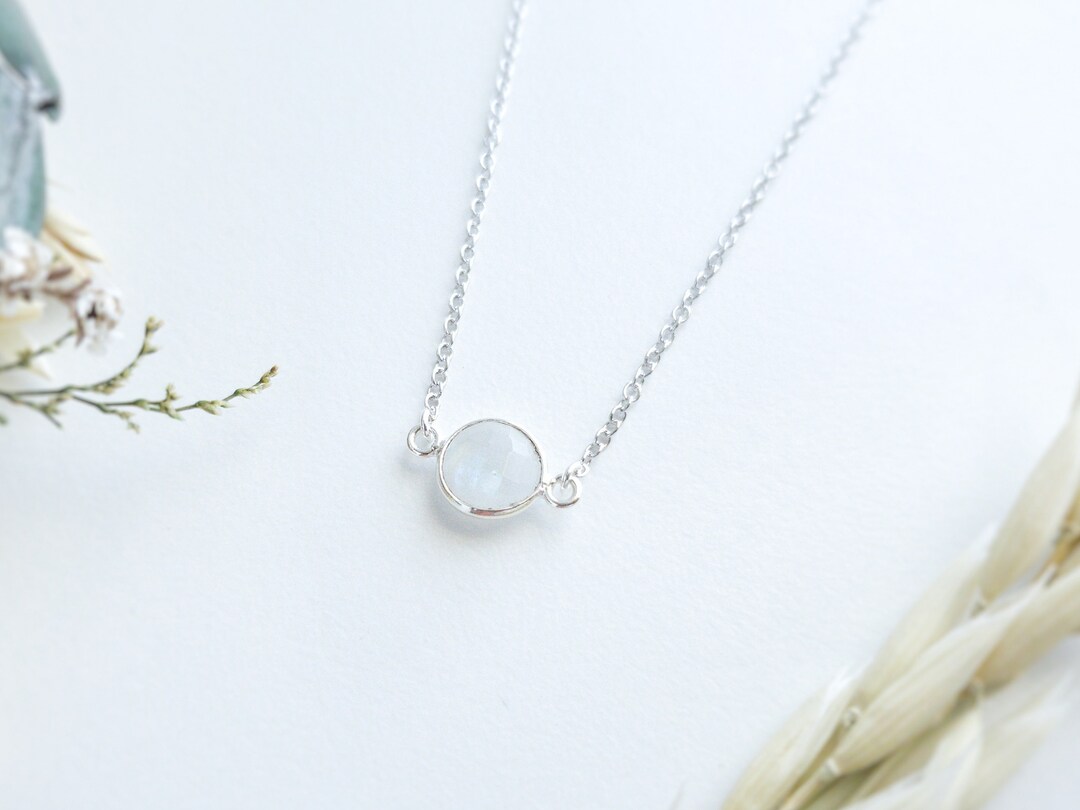 Sterling Silver Moonstone Choker - Dainty Choker - Gemstone Choker ...