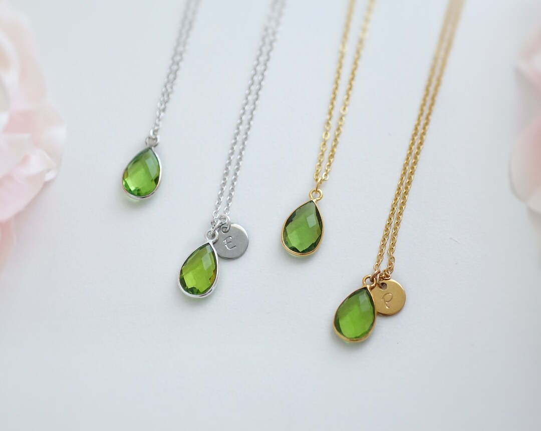 Personalized Peridot Necklace Custom Peridot Pendant Necklace Custom ...