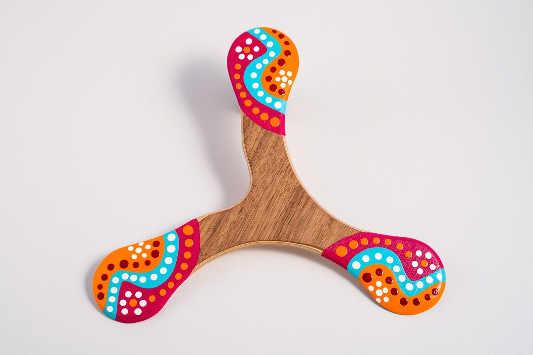 Wooden Boomerang for Adults, Hand-painted Barramundi - Etsy