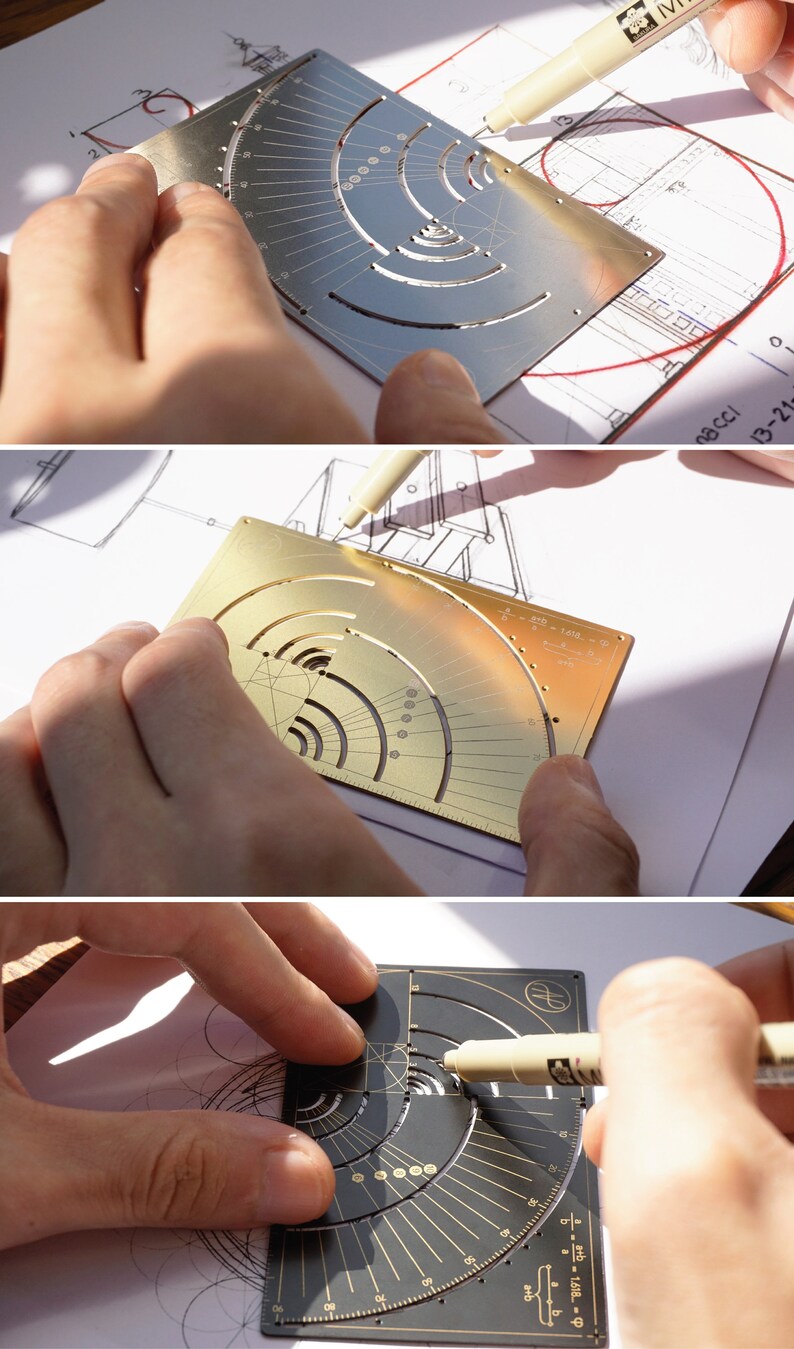 Golden Ratio Ruler | Sketching Tool | Draw Draft DIY Craft Stationery ...