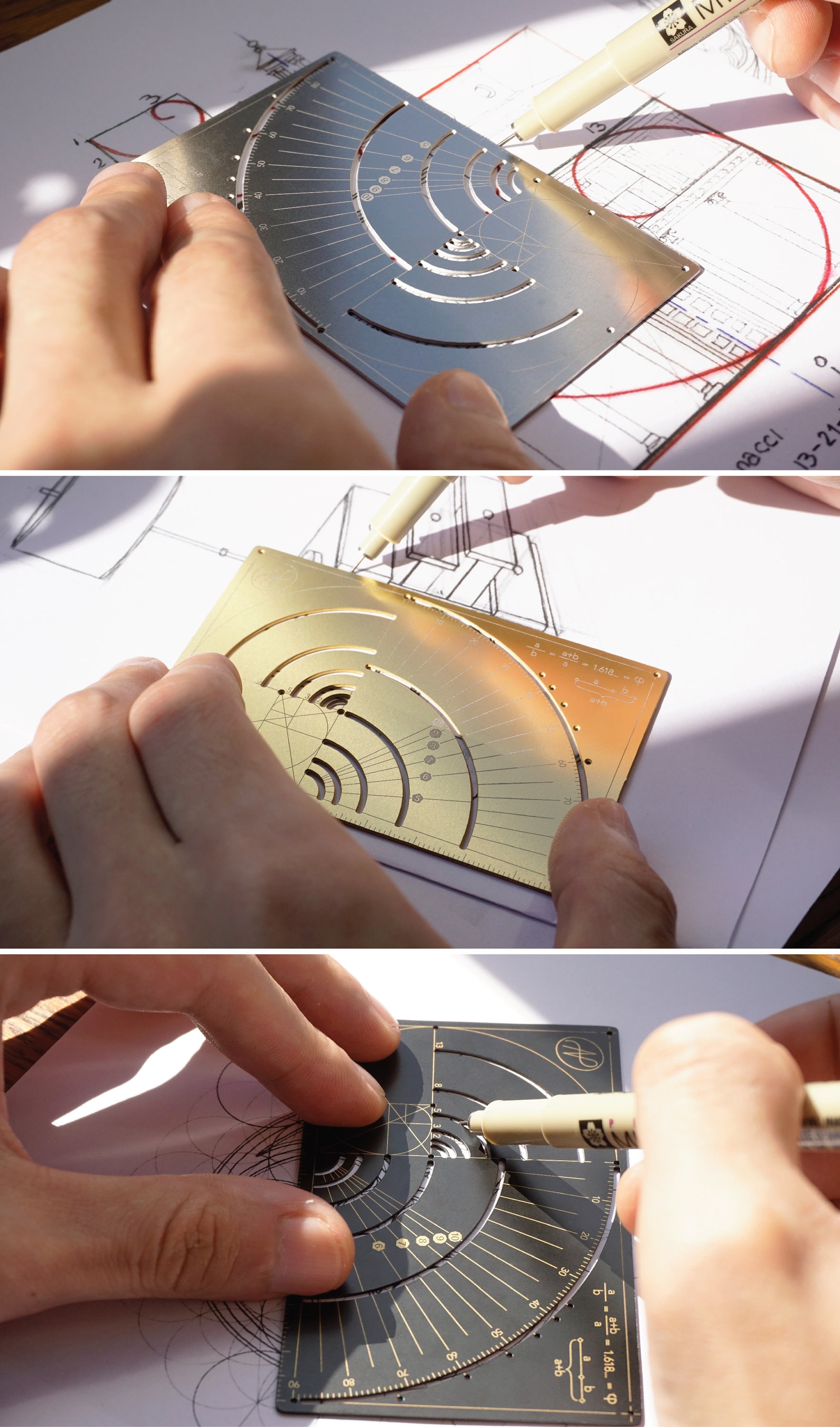 Golden Ratio Ruler | Sketching Tool | Draw Draft DIY Craft Stationery ...