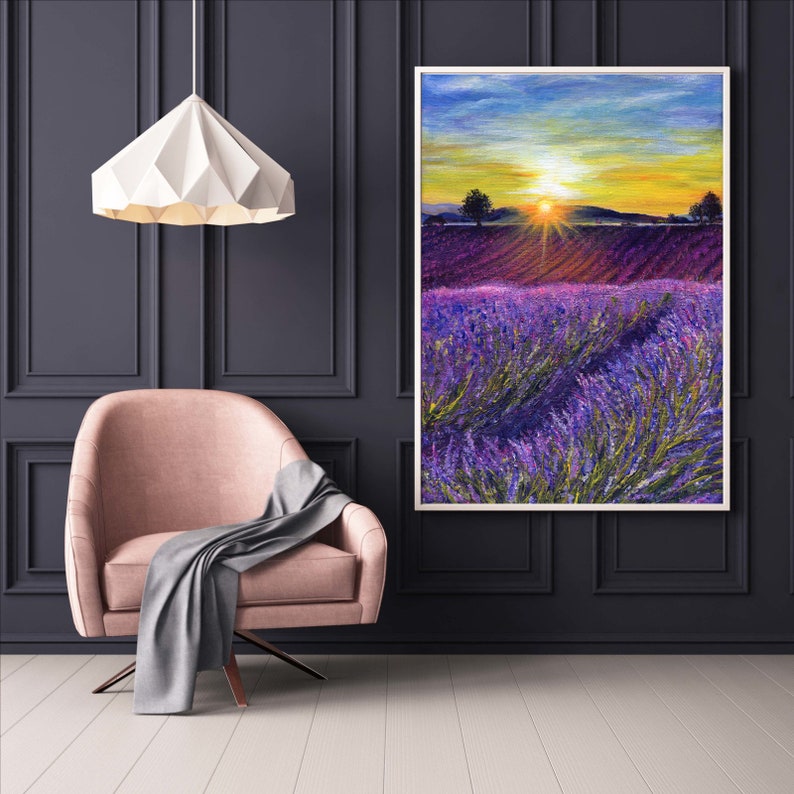Limited Edition lavender Sunsetflower Field Art Print. - Etsy