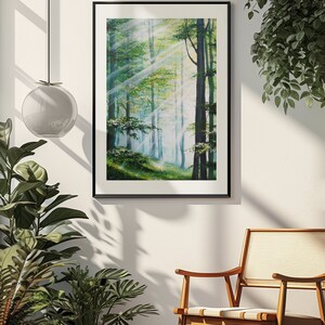 Limited Edition 【sunray Forest】landscape Art Print. Morning Sunlight ...