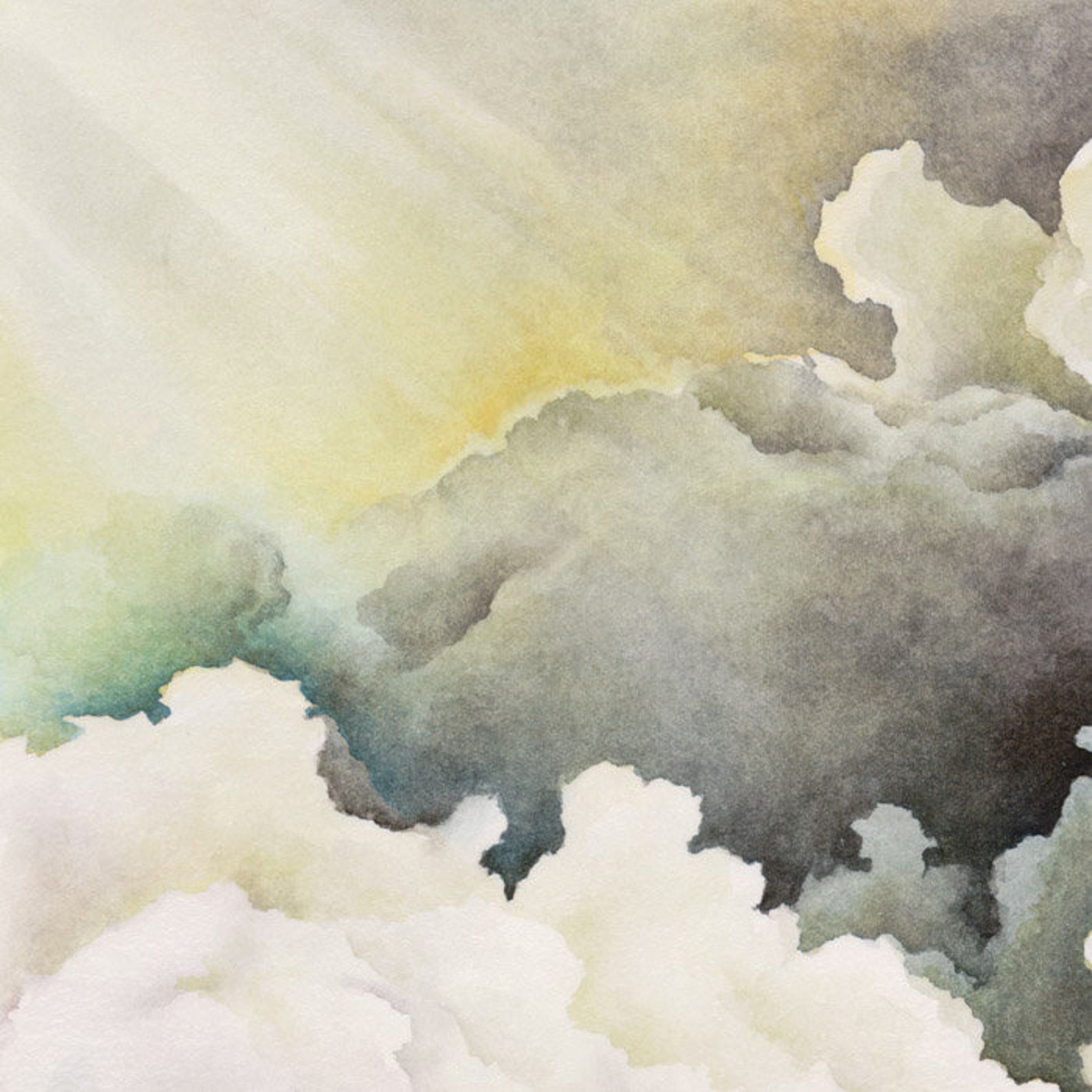 Original Cloud Watercolor Art Print. Sunrise Sky & Clouds - Etsy