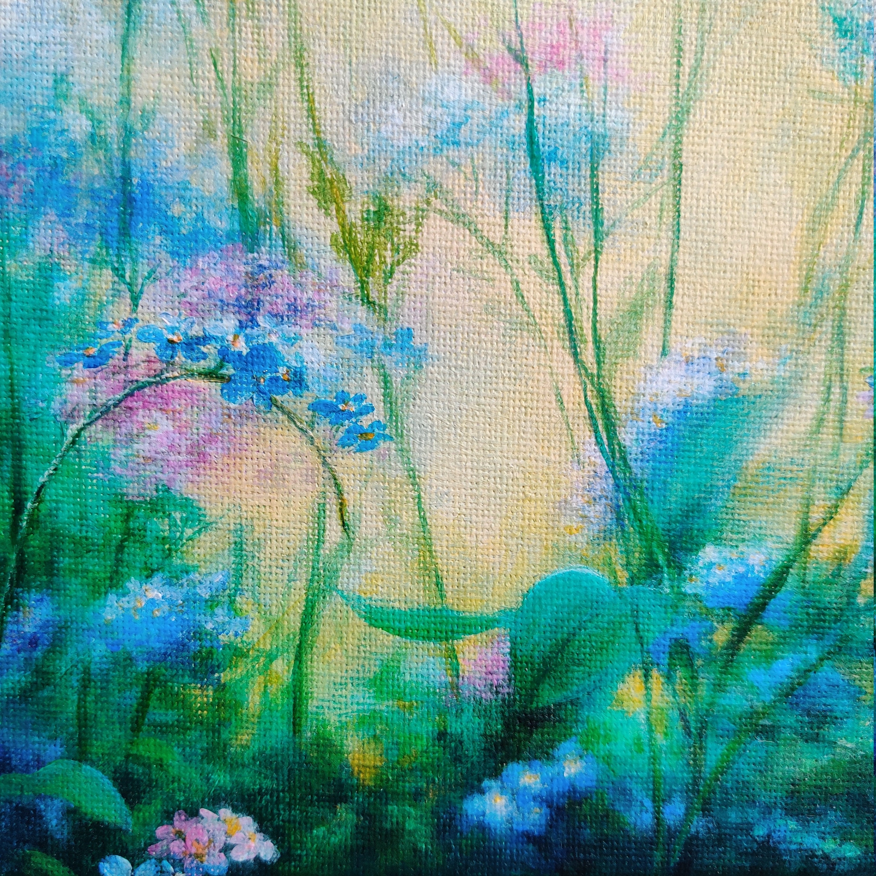 Spring Breeze - Original Acrylic Painting on Canvas. Spring Meadow ...