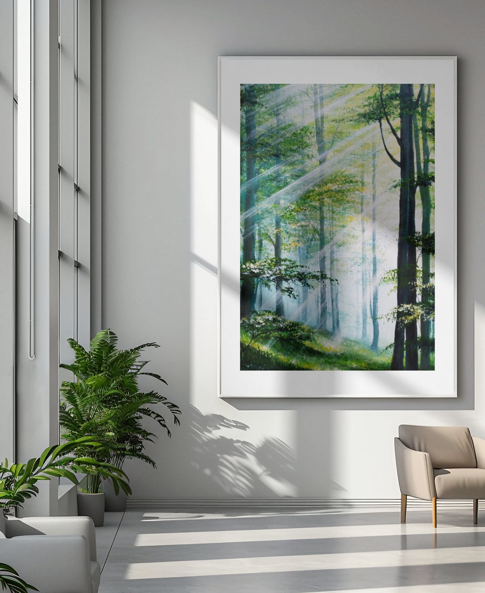 Limited Edition 【sunray Forest】landscape Art Print. Morning Sunlight ...