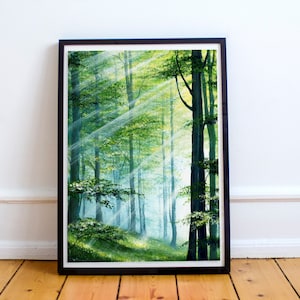 Limited Edition 【sunray Forest】landscape Art Print. Morning Sunlight ...