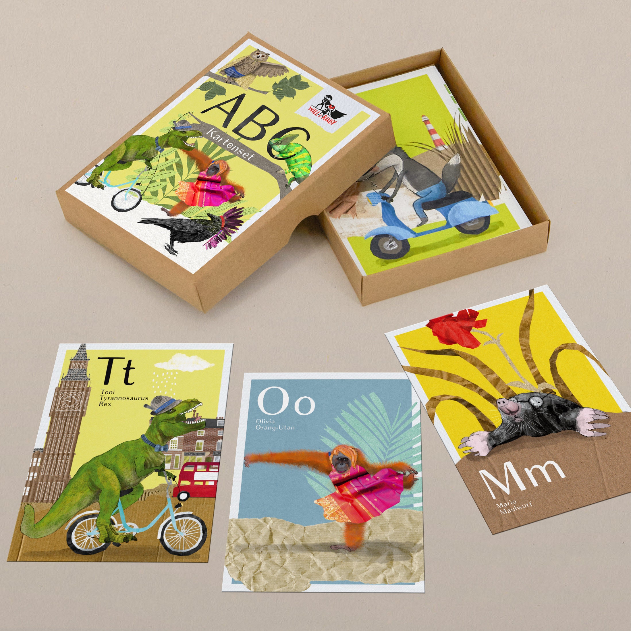 ABC Card Set With Animals School Enrollment Gift 26 - Etsy UK