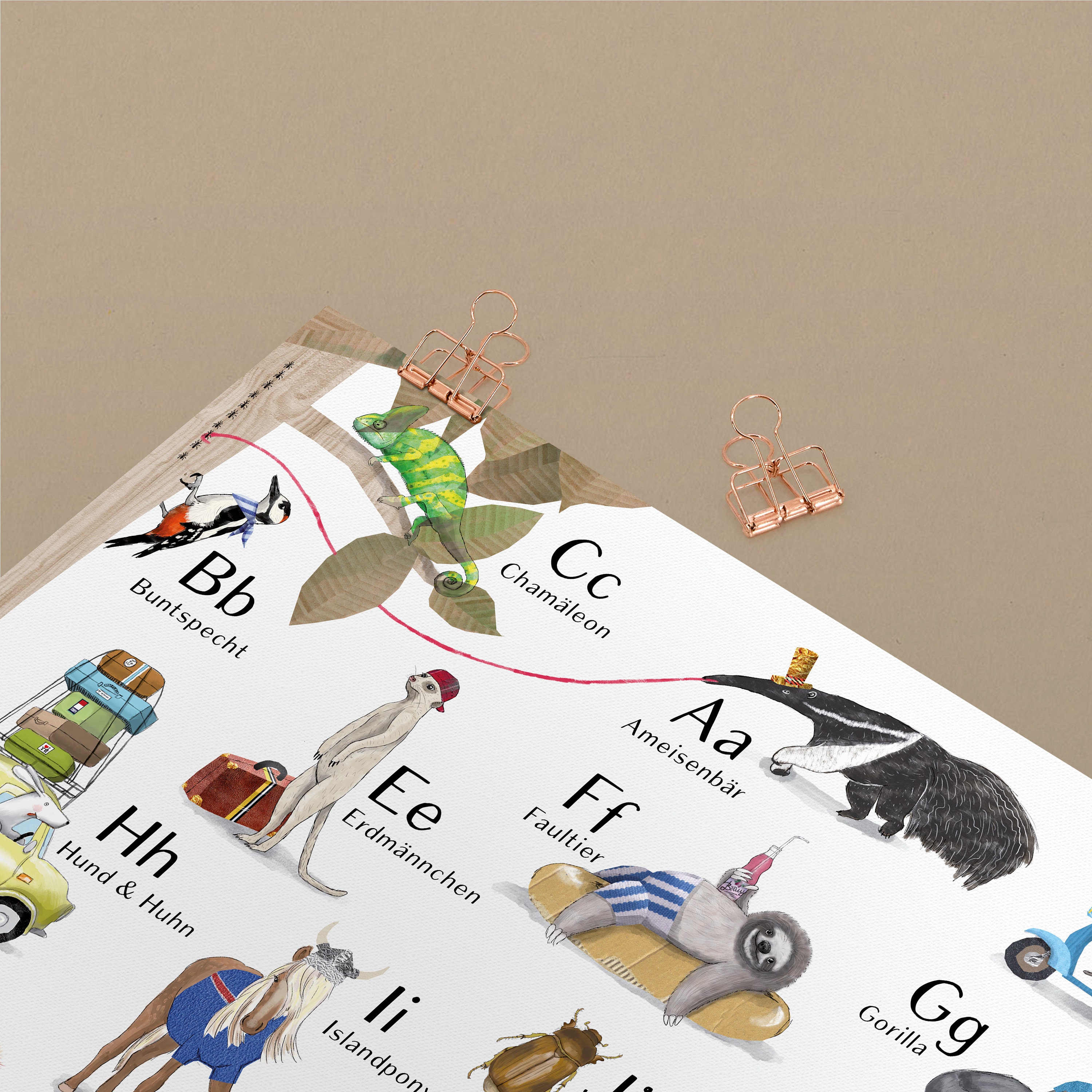 ABC Poster With Animals Gift for Starting School Playful - Etsy