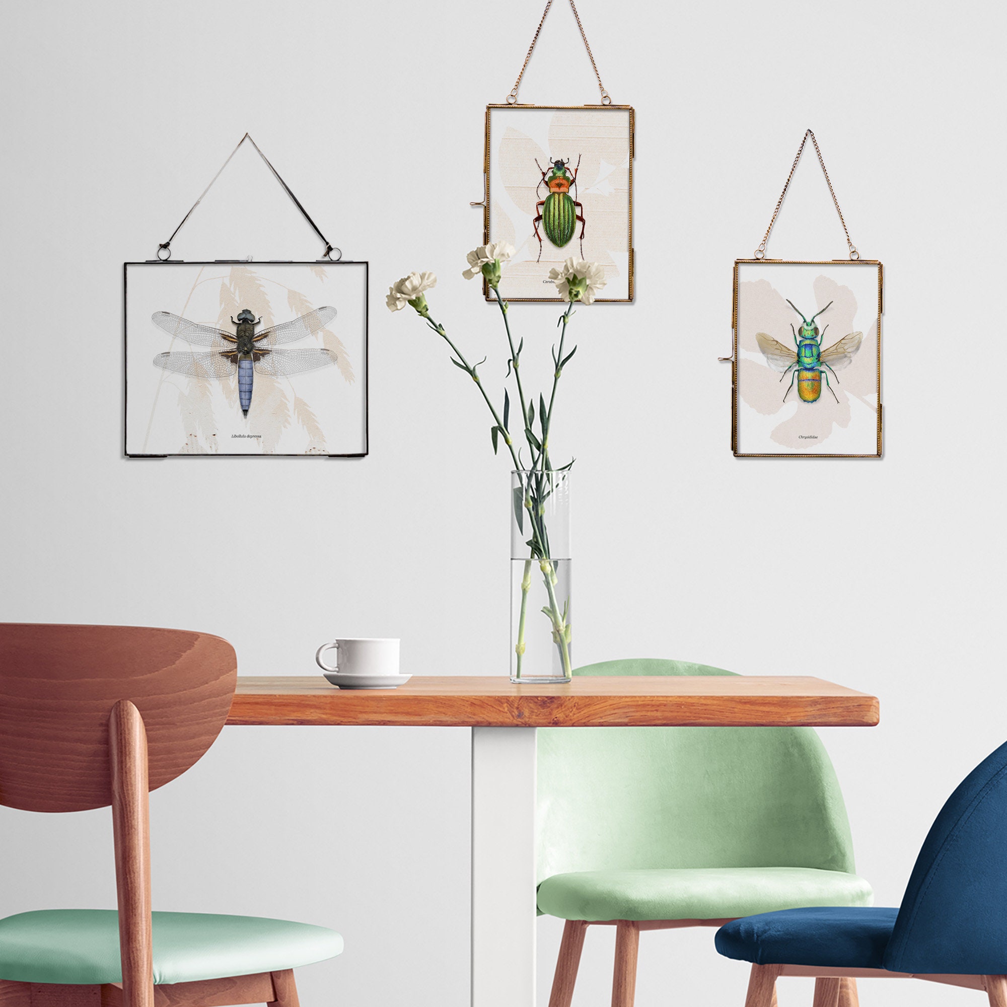 Double Glass Picture Frame Gold Wasp Vintage Photo Frame | Etsy