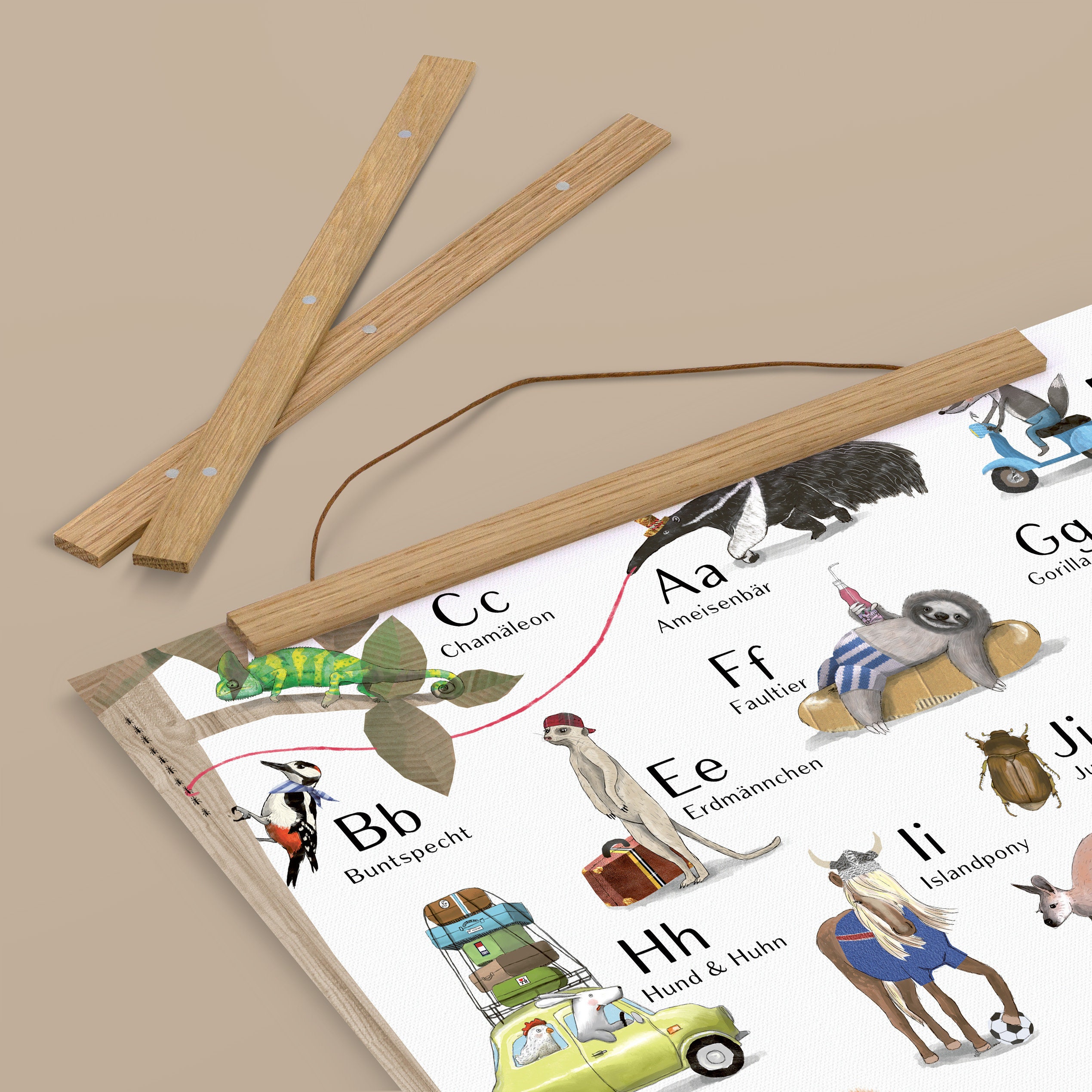 ABC poster with animals gift for schooling playfully | Etsy