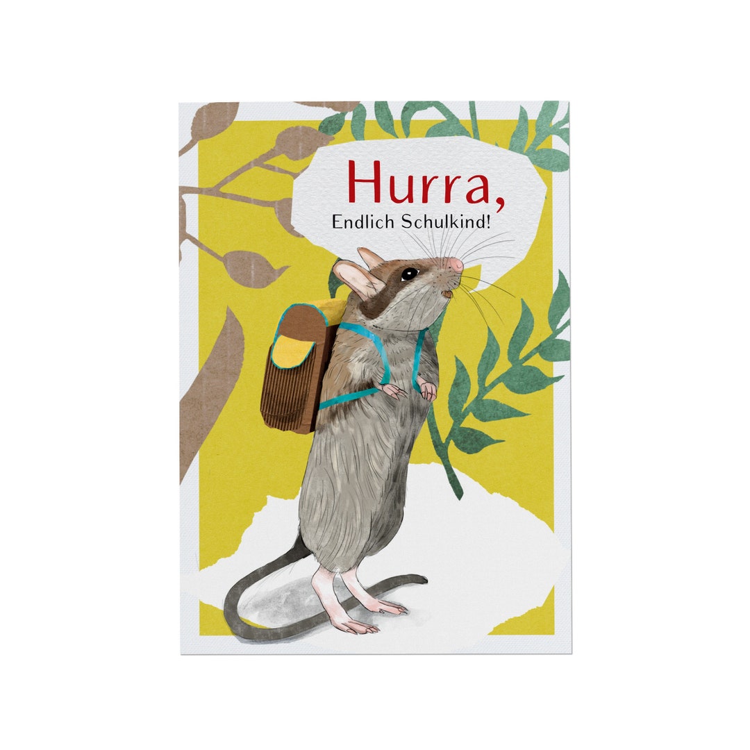 Card Hurray, Finally a Schoolchild, A6, Cat, Gift for School Enrollment ...