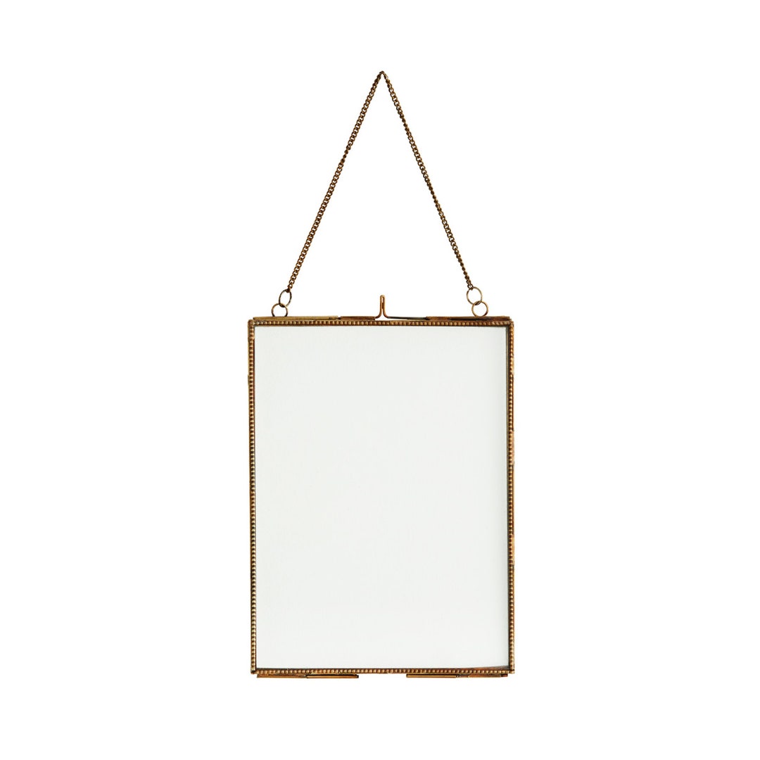 Vintage Double Glass Picture Frame Antique, Photo Frame With Chain to ...