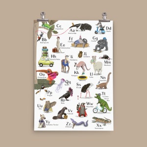 ABC Poster With Animals, Gift for Starting School, Playful Learning to ...