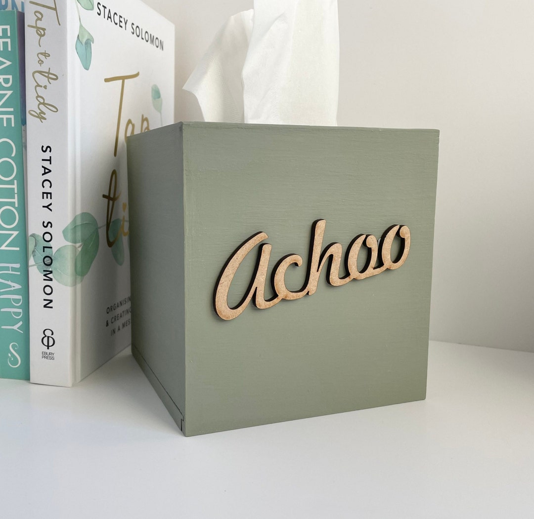 Handmade Sage Green achoo Wooden Tissue Box Cover - Etsy UK