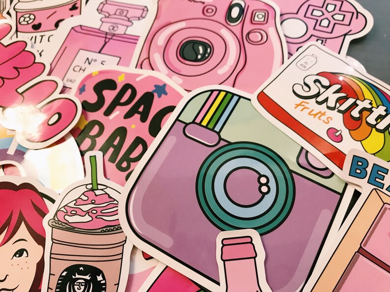 10 PCS Pink Vibes Laptop Sticker Sticker Pack Sticker | Etsy
