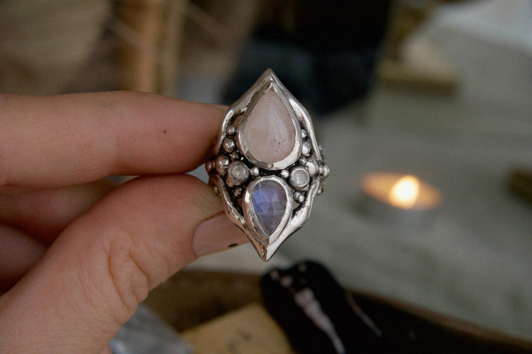 ATHENA • Handmade Greek Goddess Inspired Silver Ring With Morganite and ...