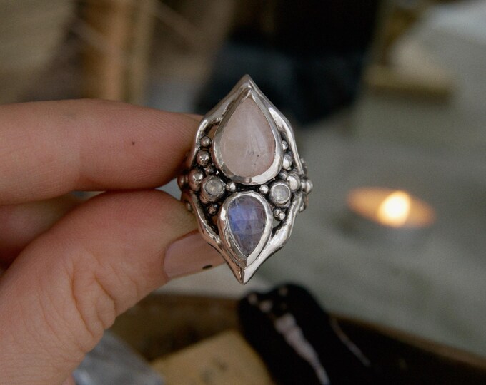 ATHENA • Handmade Greek Goddess Inspired Silver Ring With Morganite and ...