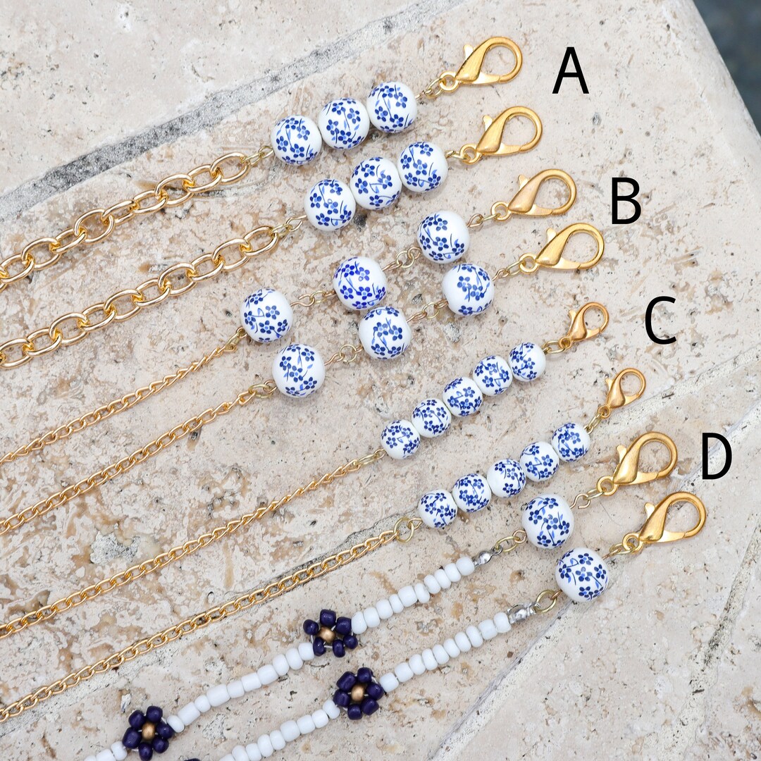Mask Chain for Women, Ceramic Bead Face Mask Strap, Face Mask Jewelry ...