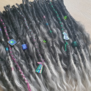 Luxe Hybrid Locks Curly Dreads / Wavy Dreadlocks in Black and Grey ...