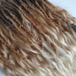Honey Ombre Luxe Hybrid Locks Curly Dreads Wavy Dreadlocks. Custom Made ...