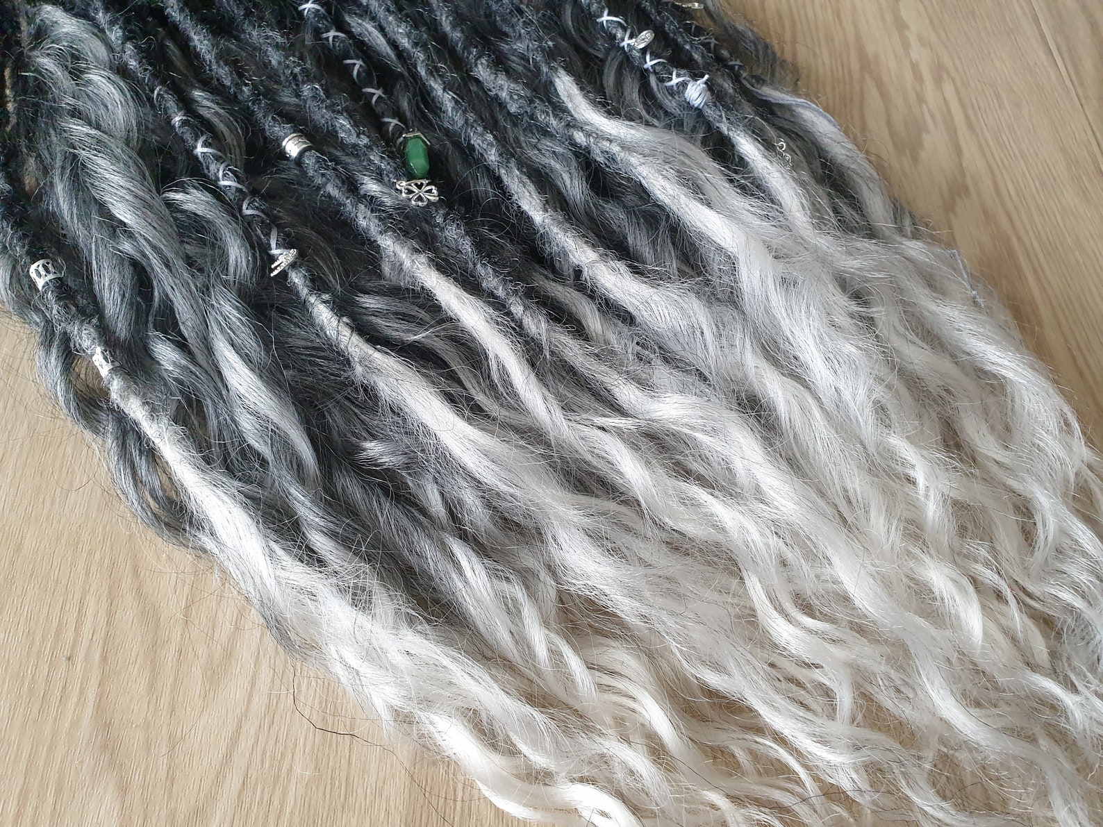 Luxe Hybrid Locks Curly Dreads / Wavy Dreadlocks in Black and Grey ...