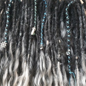 Luxe Hybrid Locks Curly Dreads / Wavy Dreadlocks in Black and Grey ...