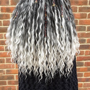 Luxe Hybrid Locks Curly Dreads / Wavy Dreadlocks in Black and Grey ...