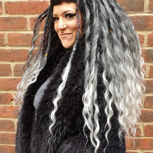 Luxe Hybrid Locks Curly Dreads / Wavy Dreadlocks in Black and Grey ...