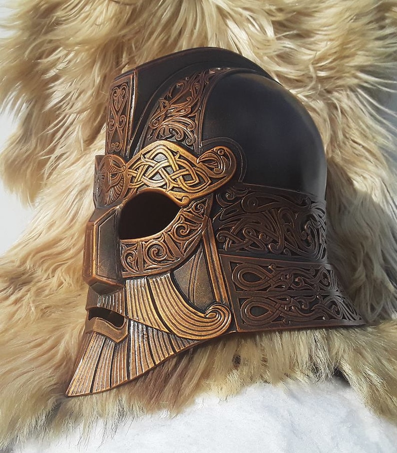 Dwarven helmet LARP Fantasy Armor Dwarf cosplay Full head | Etsy