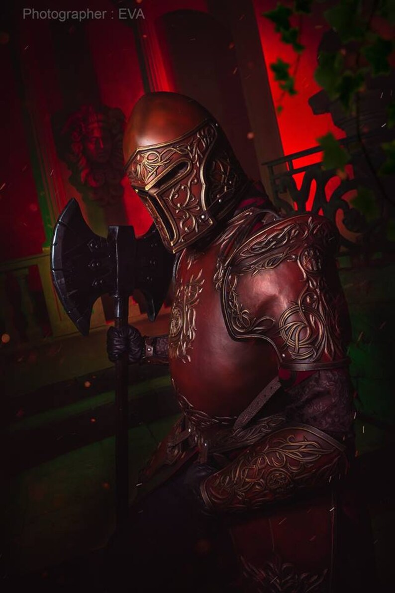 Fantasy Red Warrior armor set LARP and Cosplay Knight armor | Etsy