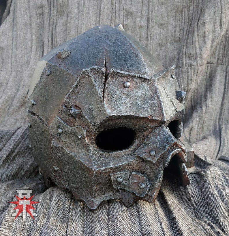 Orc helmet Orcish Fantasy LARP armor Barbarian head armor | Etsy