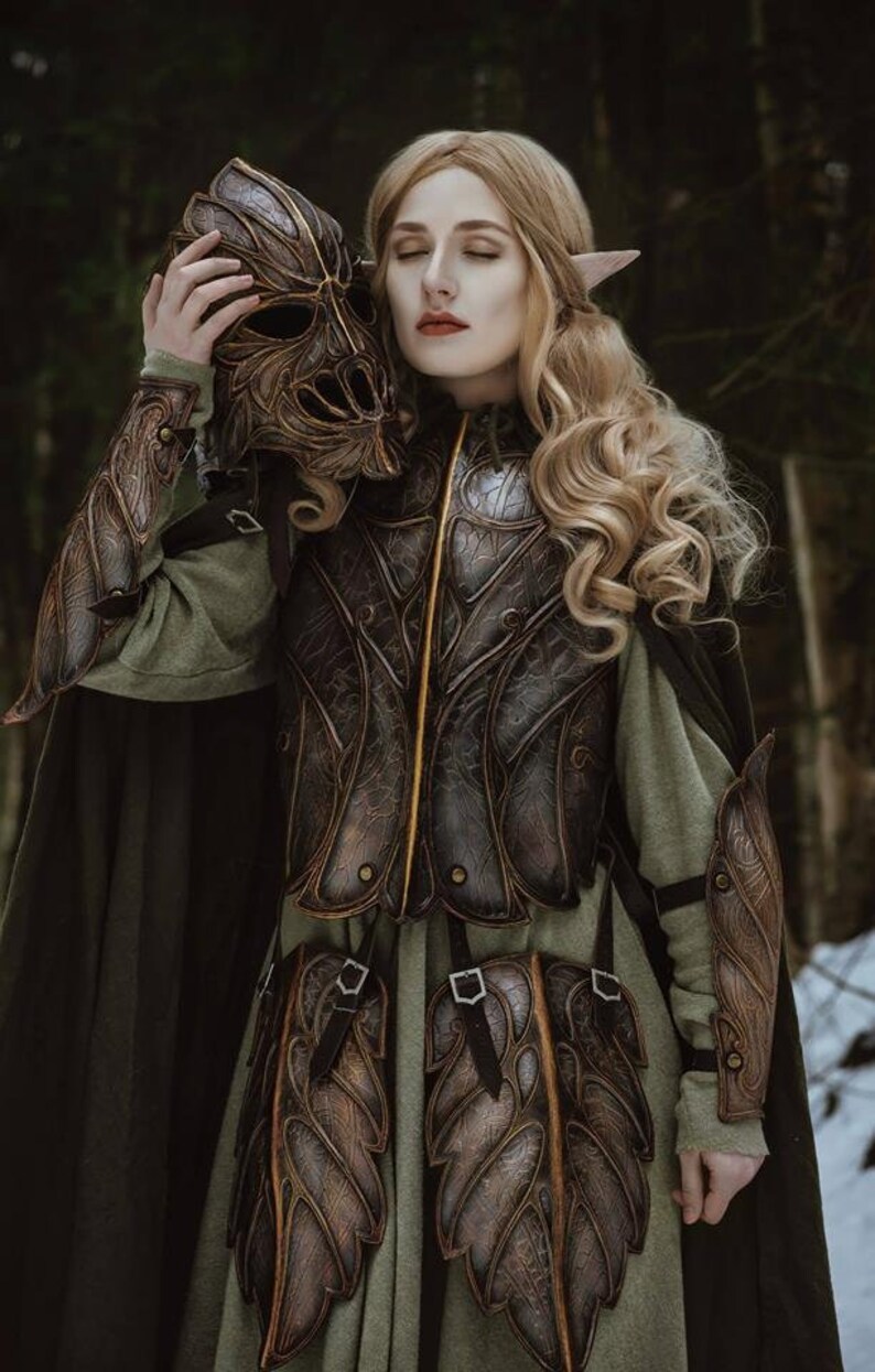 Elven helmet LARP Head armor Elf warrior costume Fantasy | Etsy