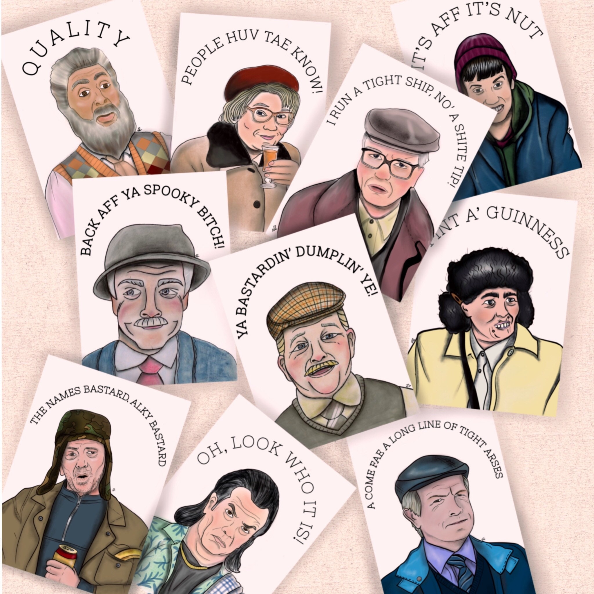Still Game Print Full Set / Jack and Victor Quote / Two Pints Prick ...