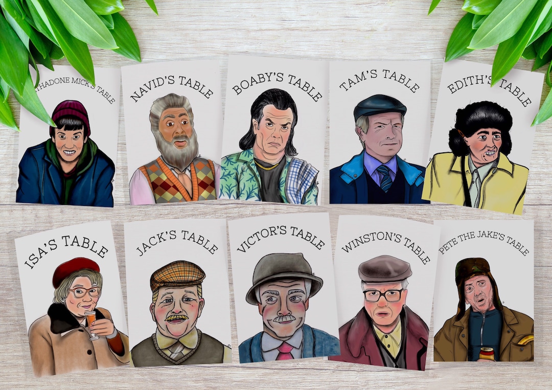 Still Game Wedding Table Name Cards / Jack and Victor Scottish Wedding ...