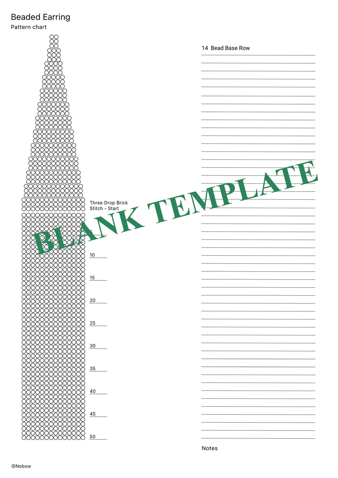14 Bead Base Row Template / Nine Different Blank Templates for - Etsy
