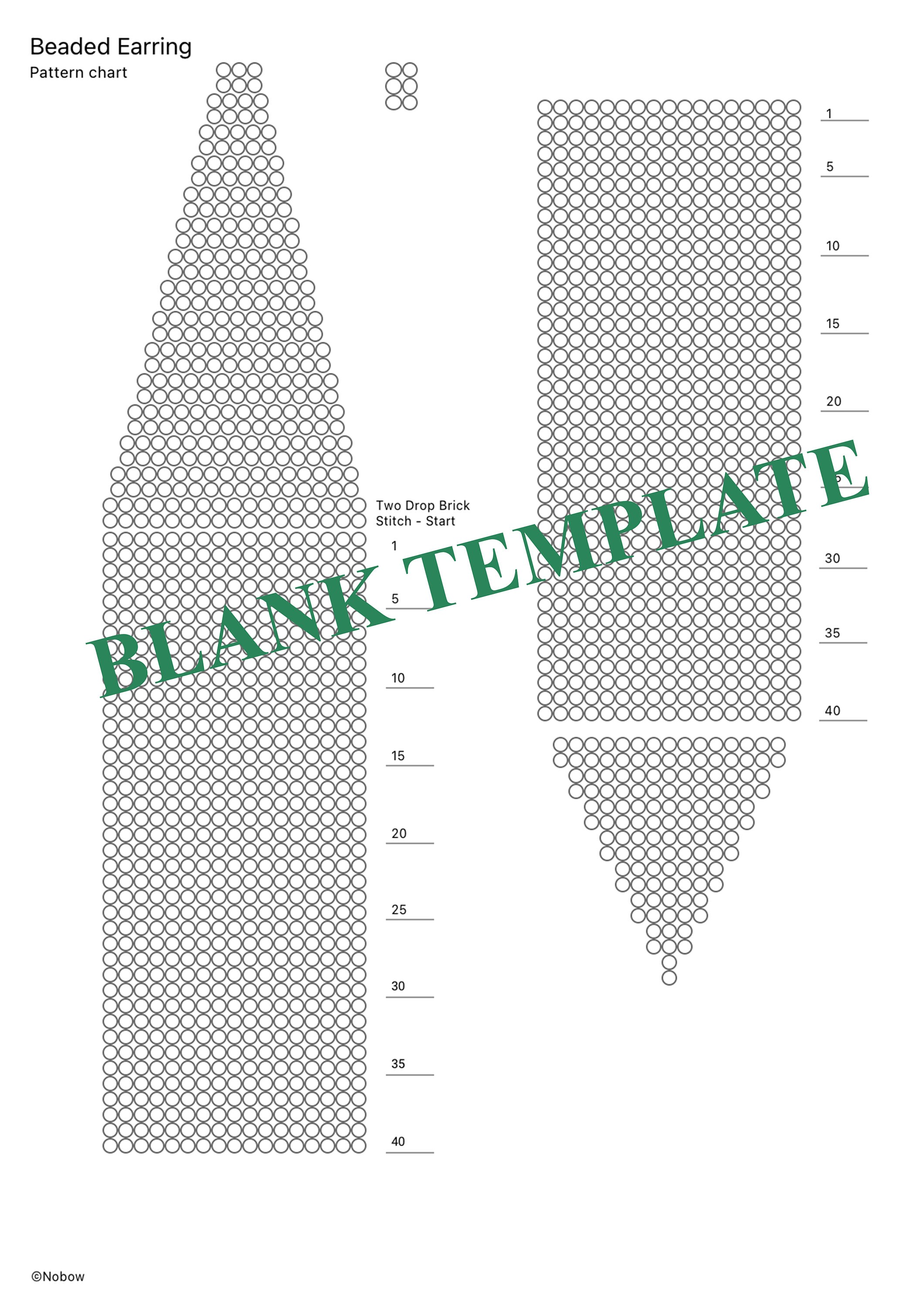 17 Bead Base Row Template / Ten Different Blank Templates for Beaded ...
