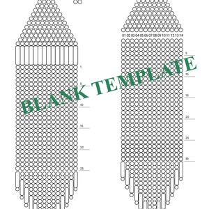 14 Bead Base Row Template / Nine Different Blank Templates for Beaded ...