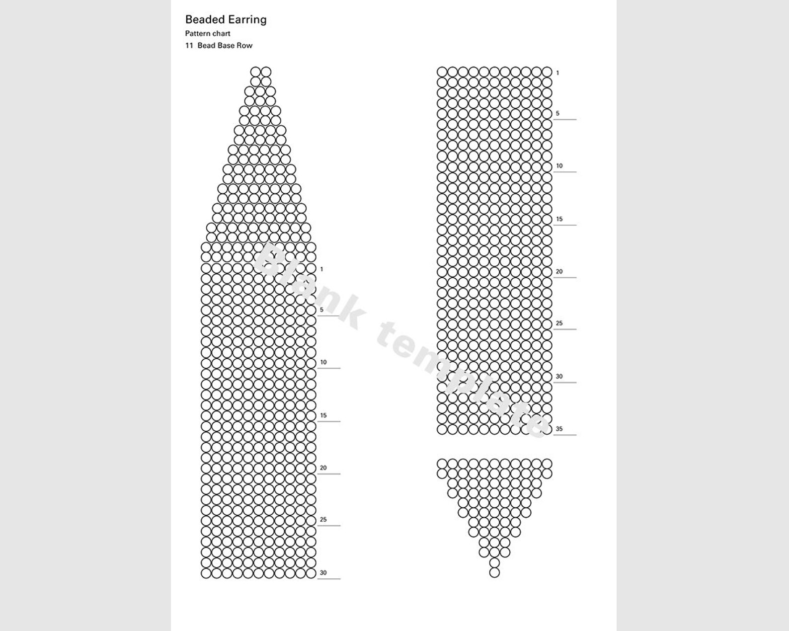 11 Bead Base Row Template / Nine Different Blank Templates for Beaded ...